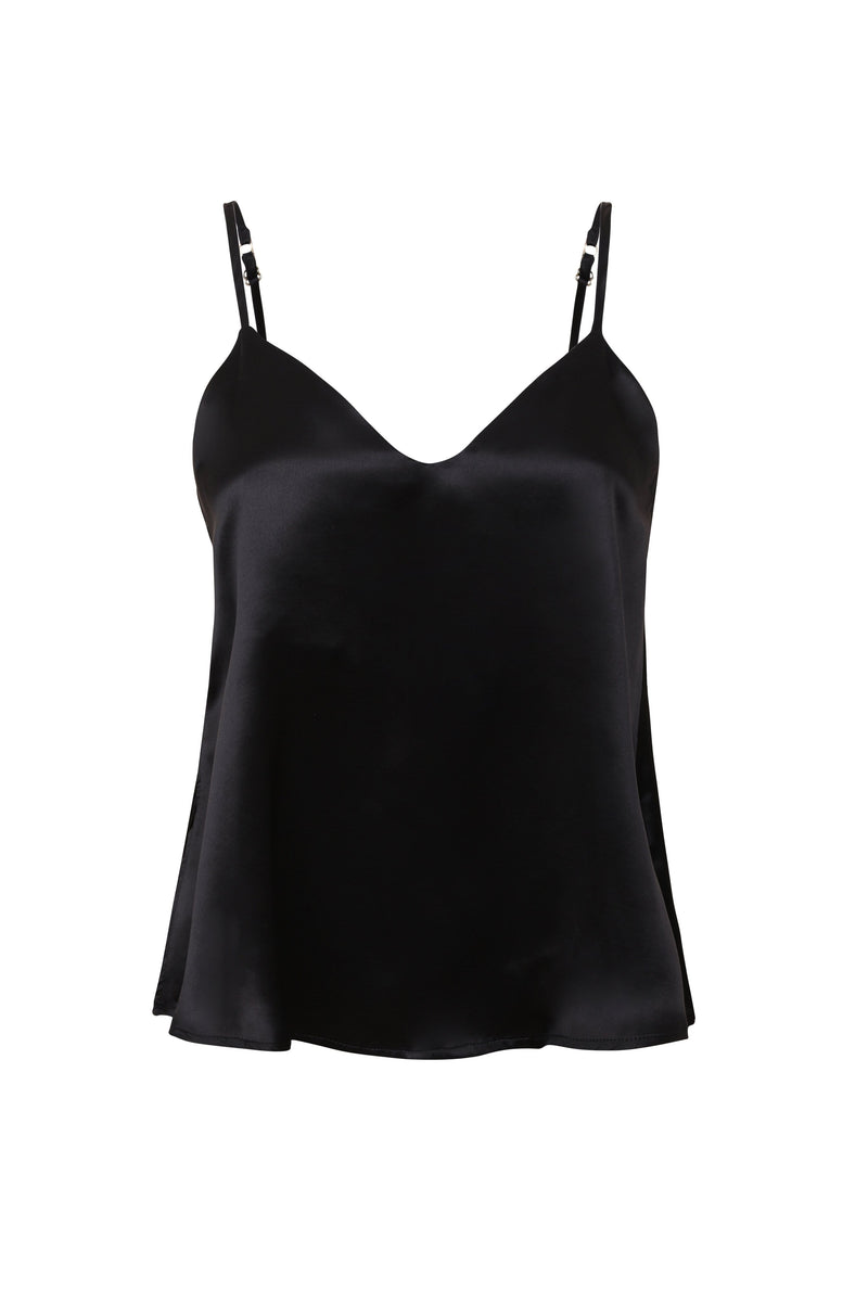 Francesca Black Silk Camisole | Hesper Fox