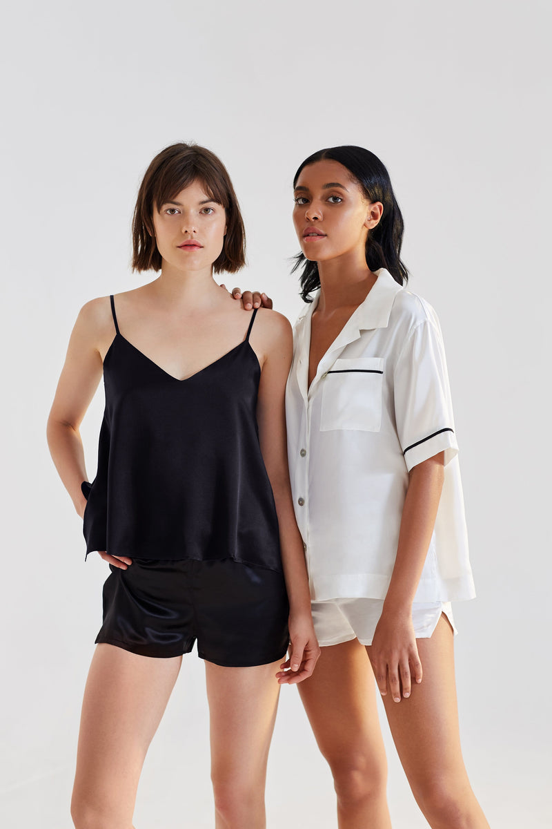 Francesca Black Silk Camisole | Hesper Fox