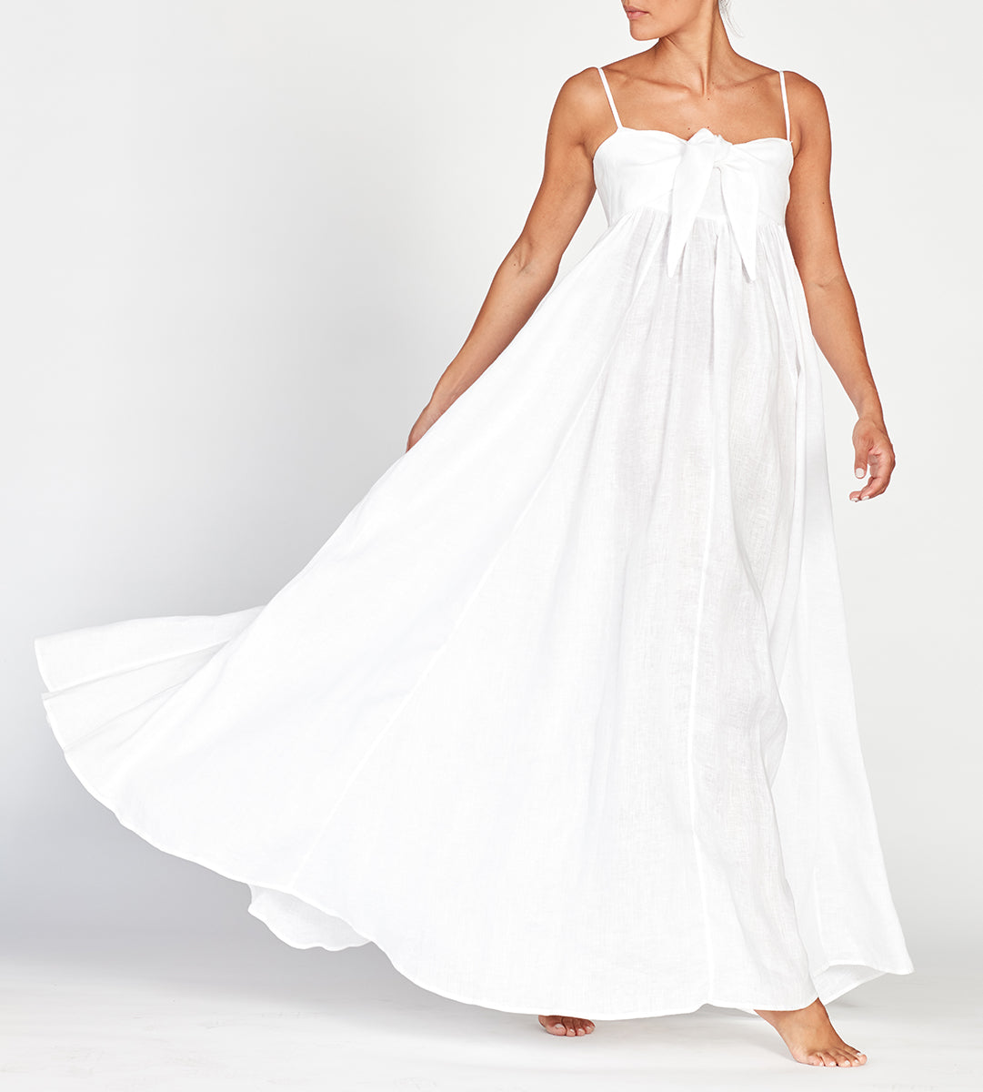 Acacia White Linen Maxi Sundress – Hesper Fox