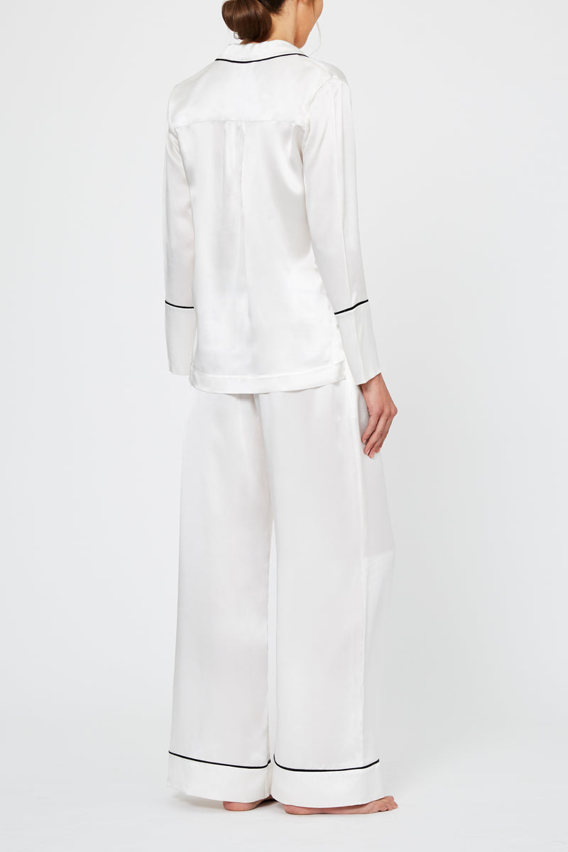 Dietrich Ivory Silk Pyjama Set - Women's Silk Sleepwear | Hesper Fox