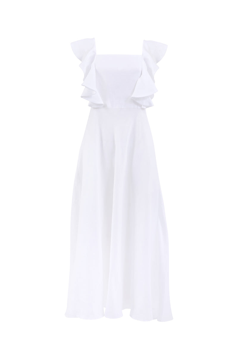 Portia White Linen Maxi Dress – Hesper Fox
