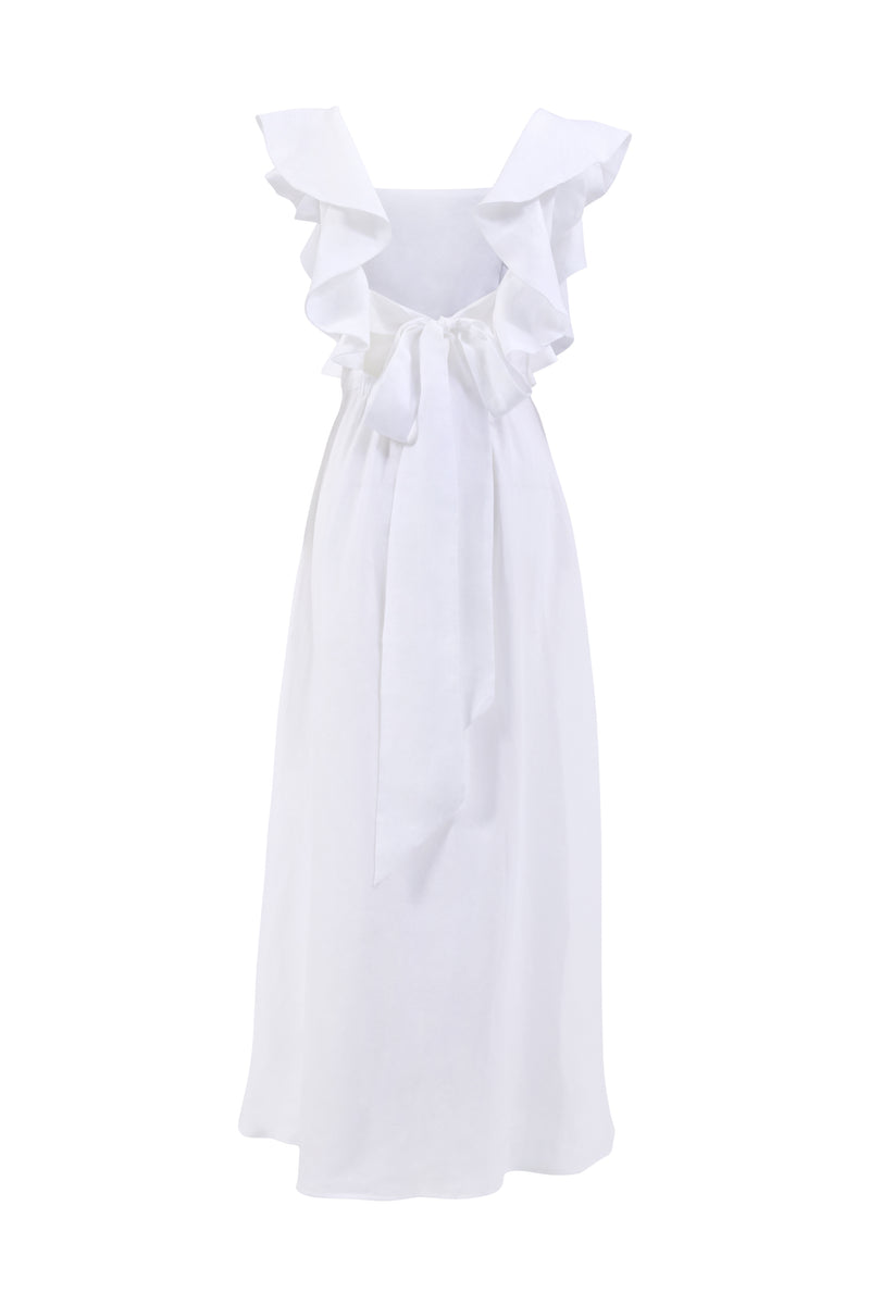 Portia White Linen Maxi Dress – Hesper Fox